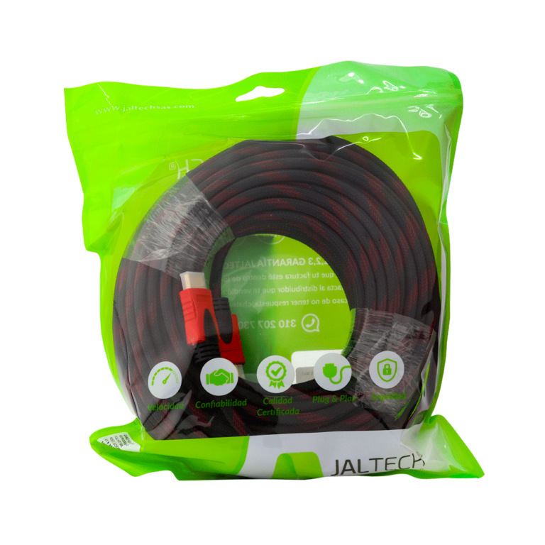 CABLE HDMI MALLA 20M – HDMI20M – Jaltech SAS