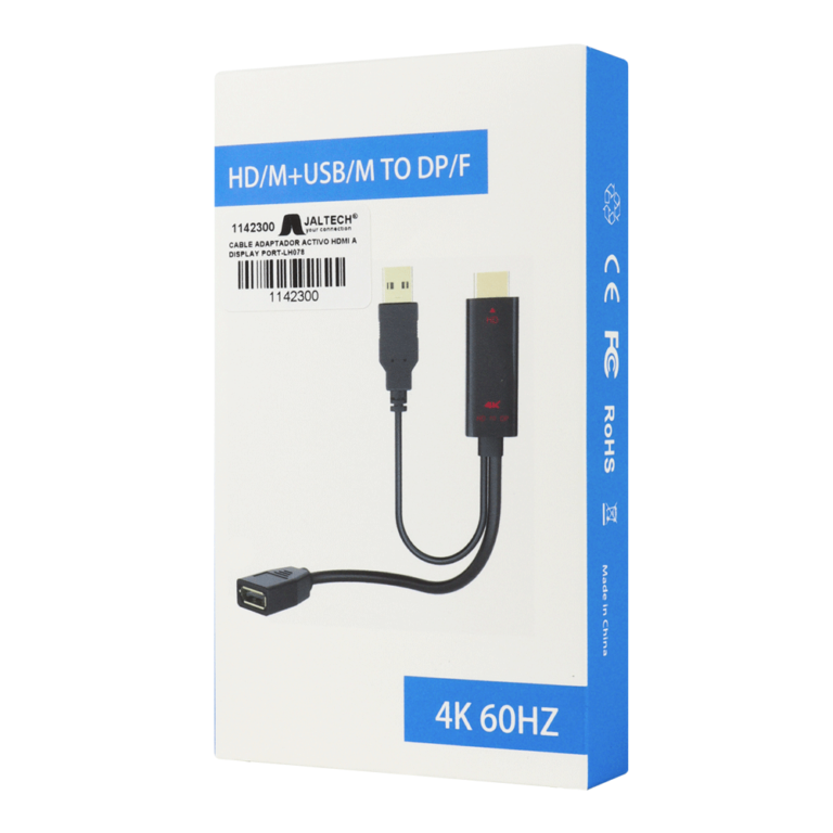CABLE ADAPTADOR ACTIVO HDMI A DISPLAY PORT – Jaltech SAS